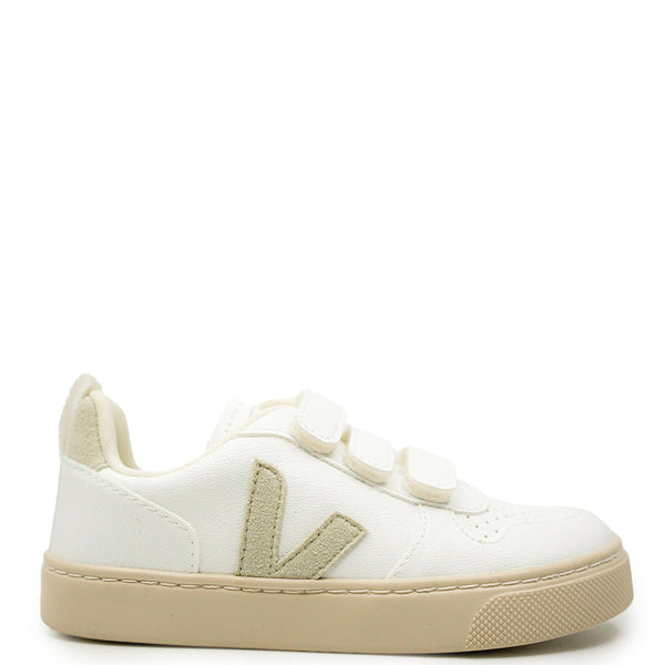 Veja White Natural Velcro Sneaker - Tassel Children Shoes