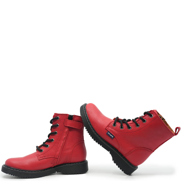 Atlanta Mocassin Red Leather Bootie - Tassel Children Shoes