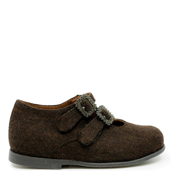 Pepe Brown Vintage Buckle Mary Jane - Tassel Children Shoes