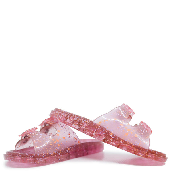 Mini Melissa Pink Speckled Jelly Slide - Tassel Children Shoes