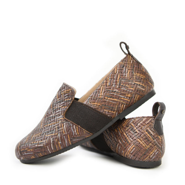 Manuela Brown Bottega Elastic Loafer - Tassel Children Shoes