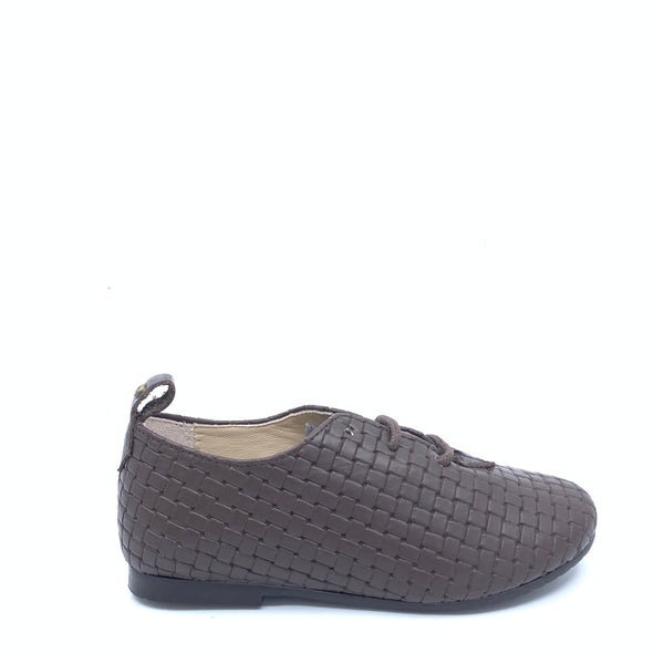 Manuela Brown Weave Derby - Tassel Children Shoes